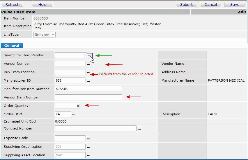 Create Requisitions for Pulse Cases