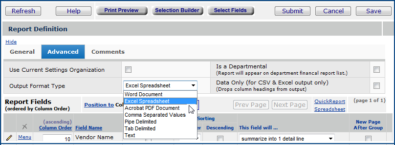 Creating Custom Reports